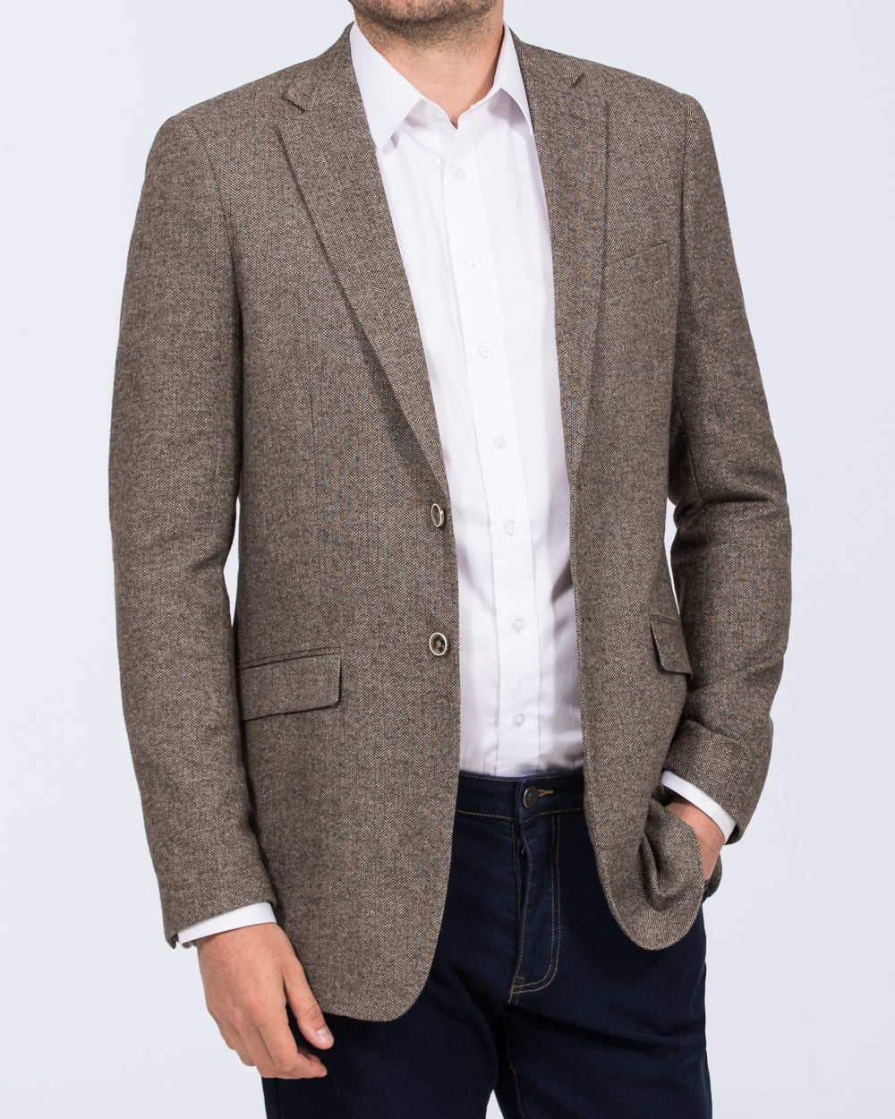 Skopes Jude Tall Mens Extra Long Blazer (fawn herringbone) | Tall Mens ...