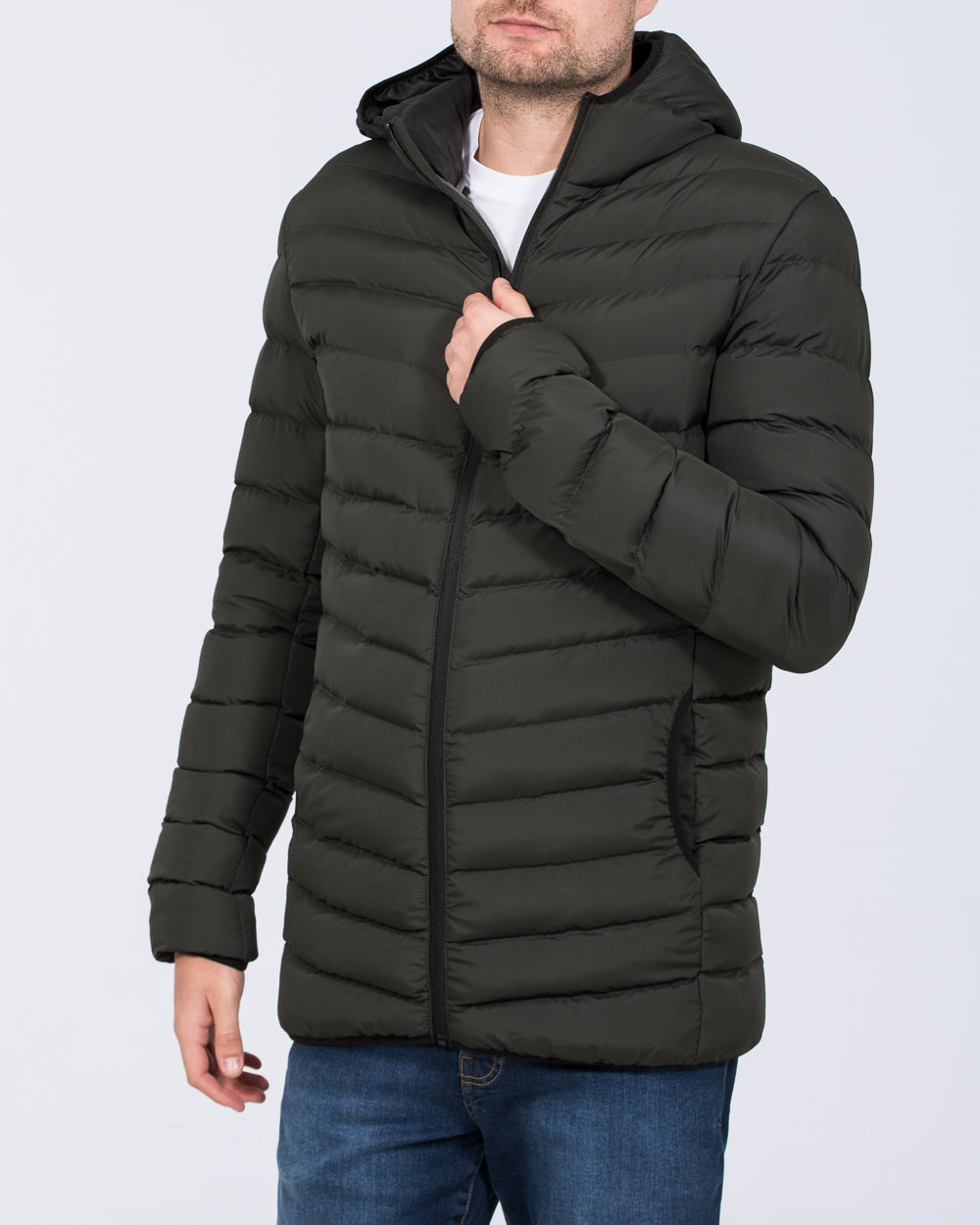 2t Grant Tall Mens Extra Long Puffer Jacket (khaki) | Tall Mens ...