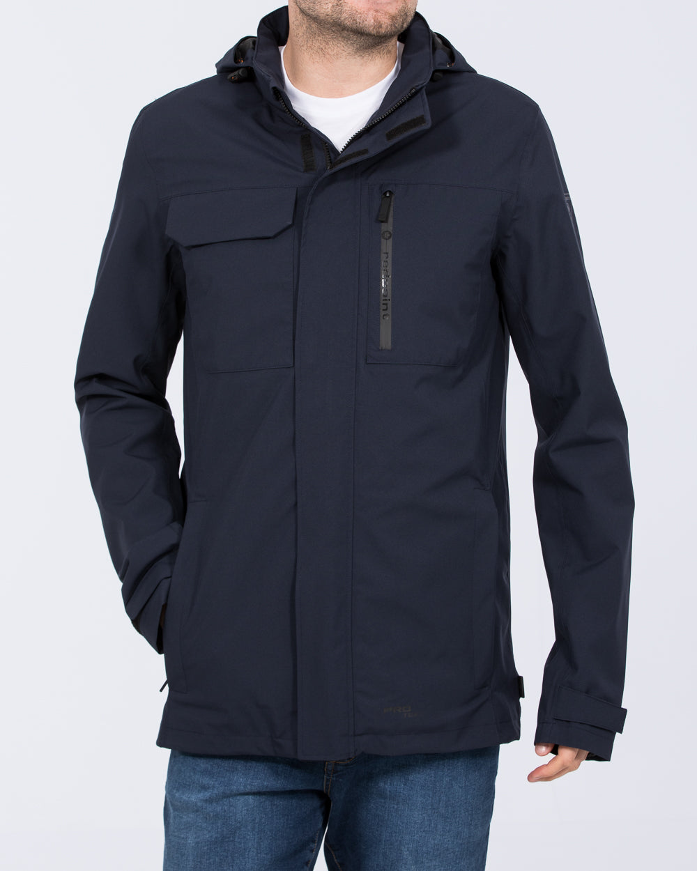 Redpoint Luke Tall Mens Extra Long Hooded Jacket (navy) | Tall Mens ...
