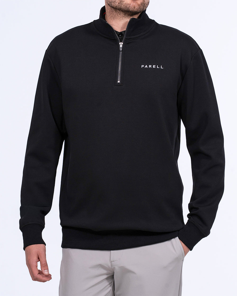 Parell Active Tall Mens Quarter Zip Mid Layer Top (black) | Tall Mens ...