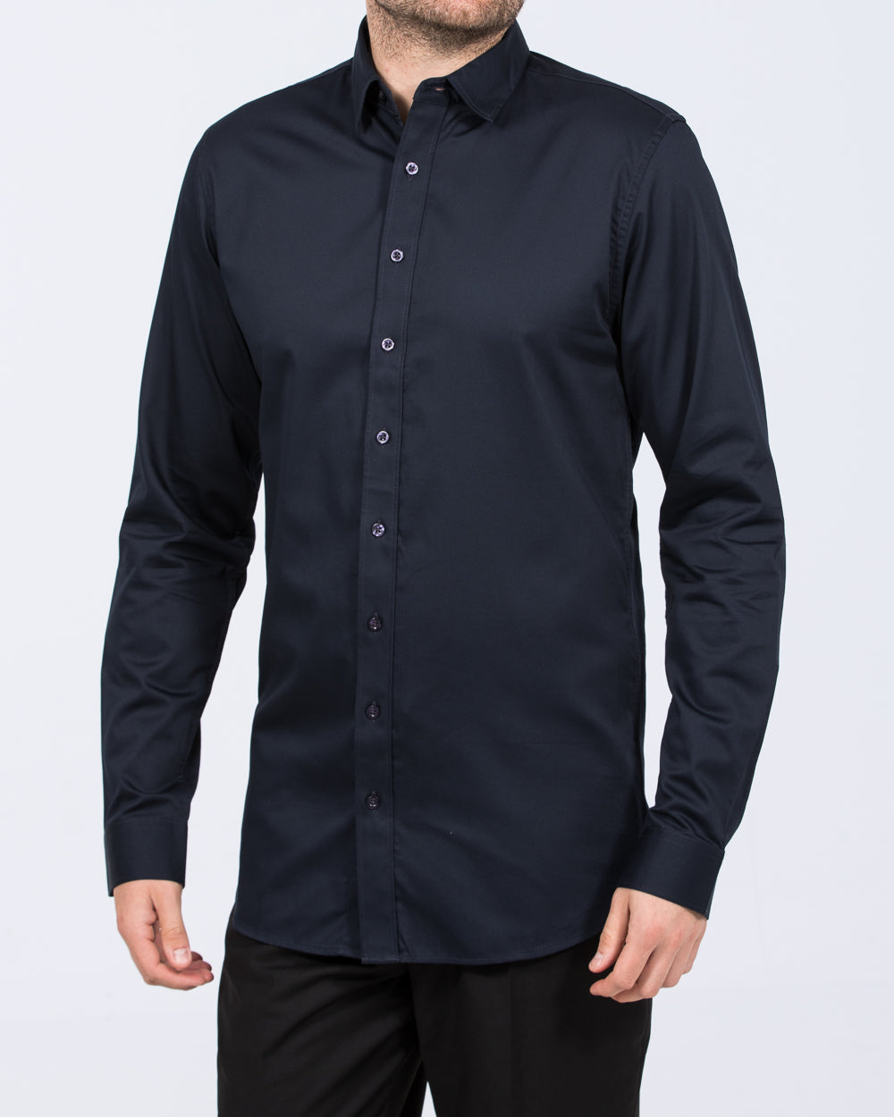 2t Slim Fit Extra Tall Mens Extra Long Formal Shirt (navy) | Tall Mens ...