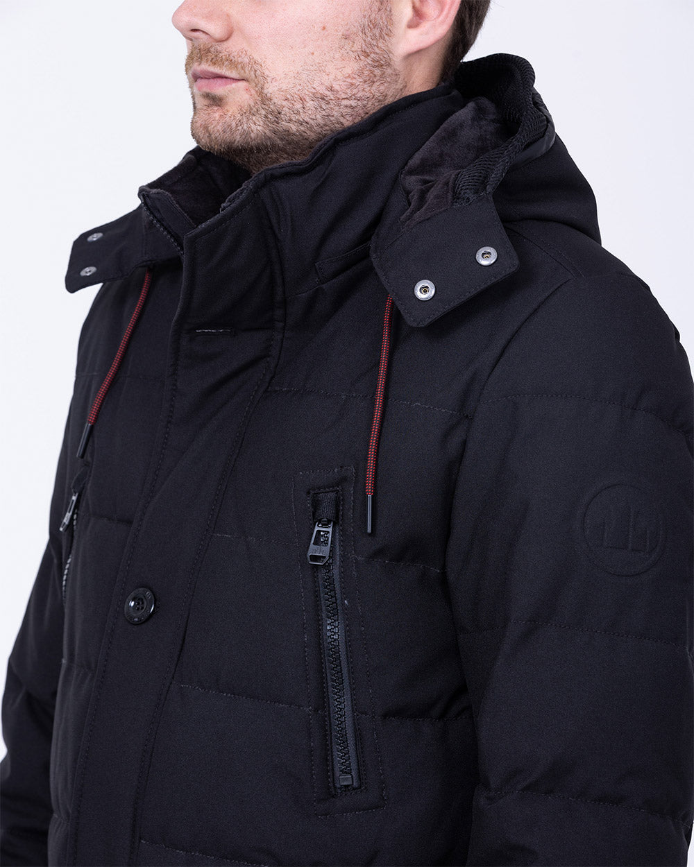 Cabano Tall Extra Long Longer Quilted Parka Jacket (plain black) | Tall ...