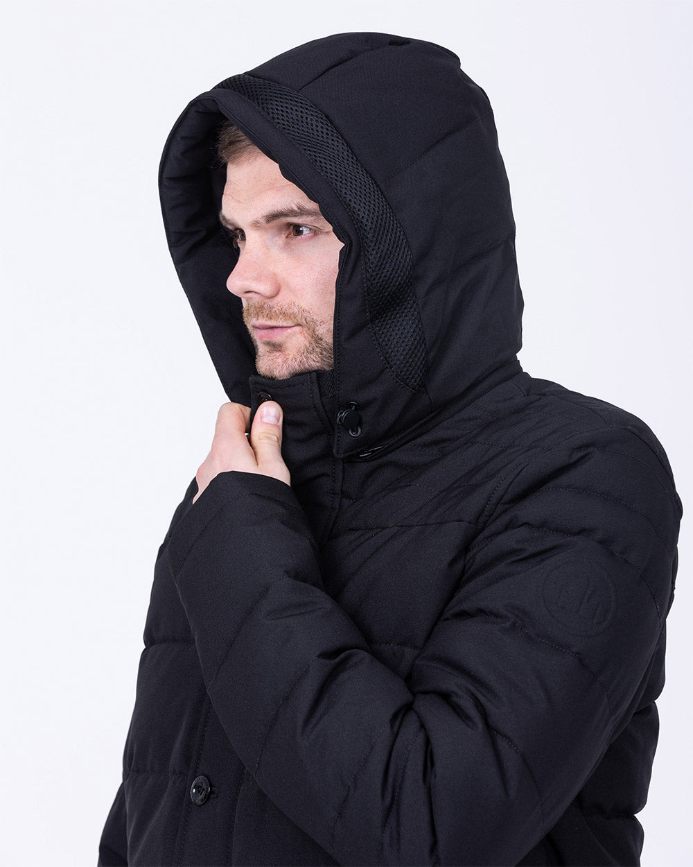 Cabano Tall Extra Long Longer Puffer Jacket with Fleece Lining (black ...