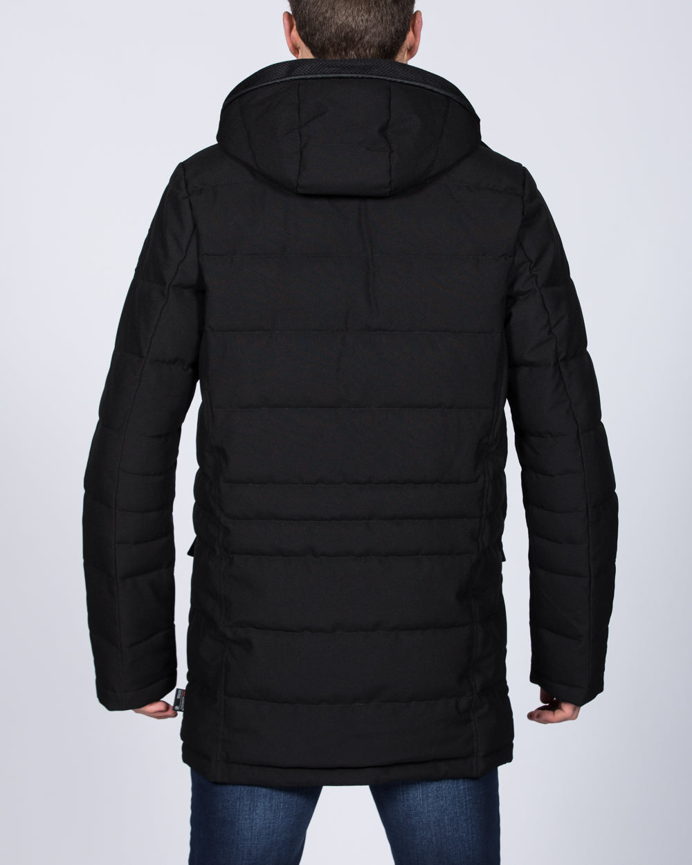 Cabano Tall Extra Long Longer Quilted Parka Jacket (black) | Tall Mens ...