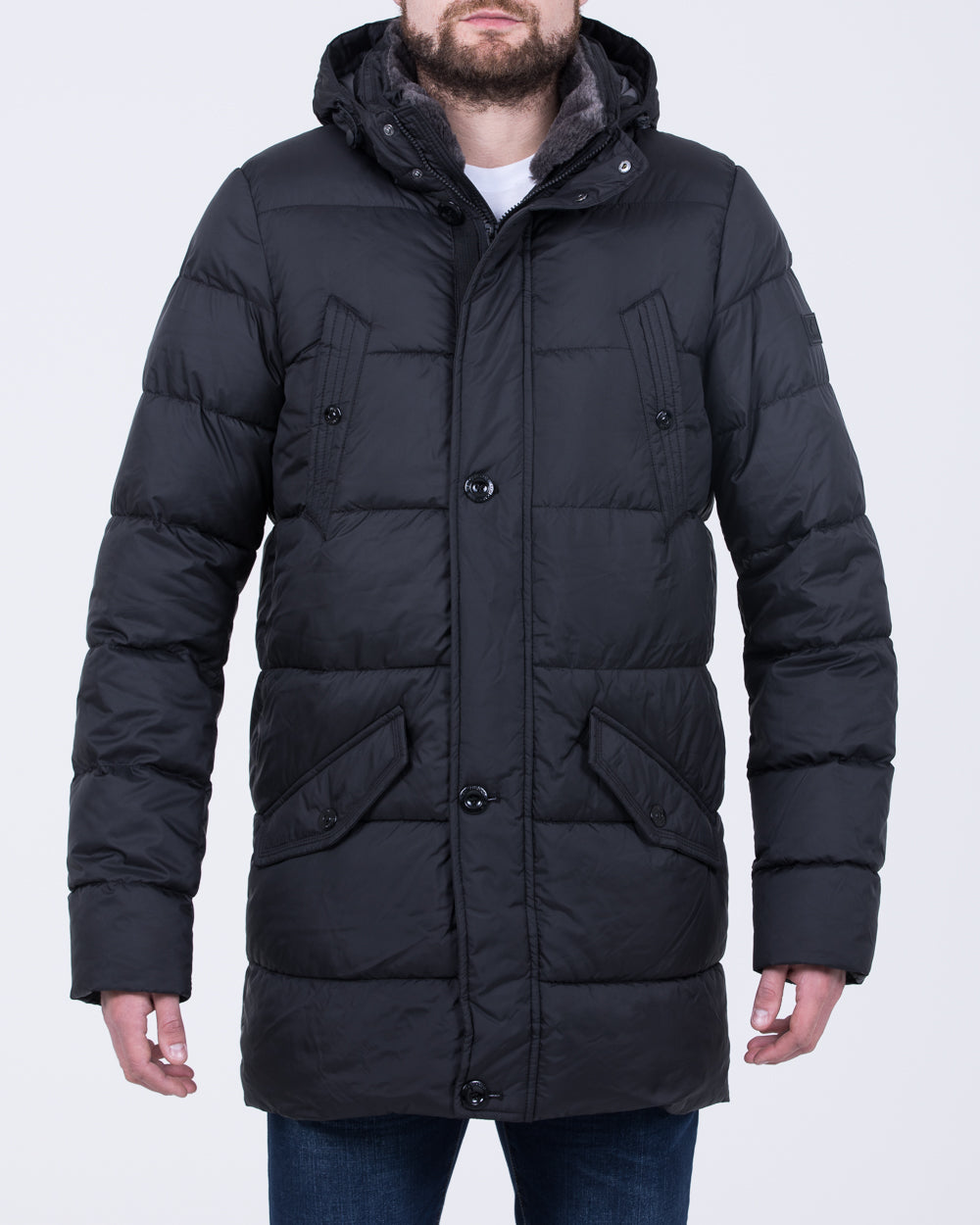 Cabano Tall Puffer Jacket (plain black) | Tall Mens Clothing | 2tall.com