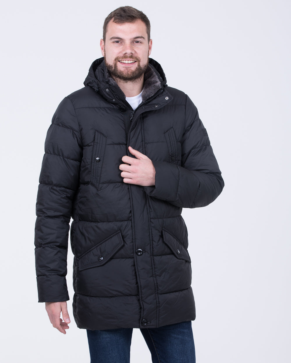 Cabano Tall Puffer Jacket (plain black) | Tall Mens Clothing | 2tall.com