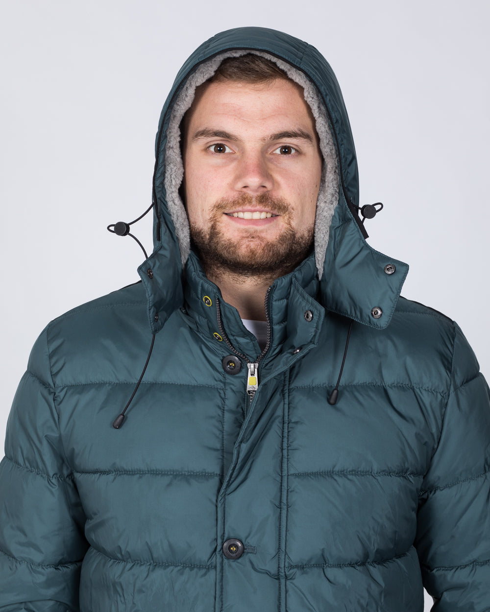 Cabano Tall Extra Long Quilted Jacket (petrol) windproof | Tall Mens ...