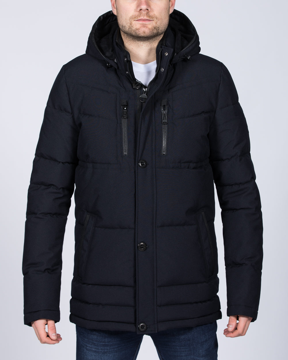 Cabano Extra Long Longer Tall Puffer Mens Jacket Coat (navy) | Tall ...