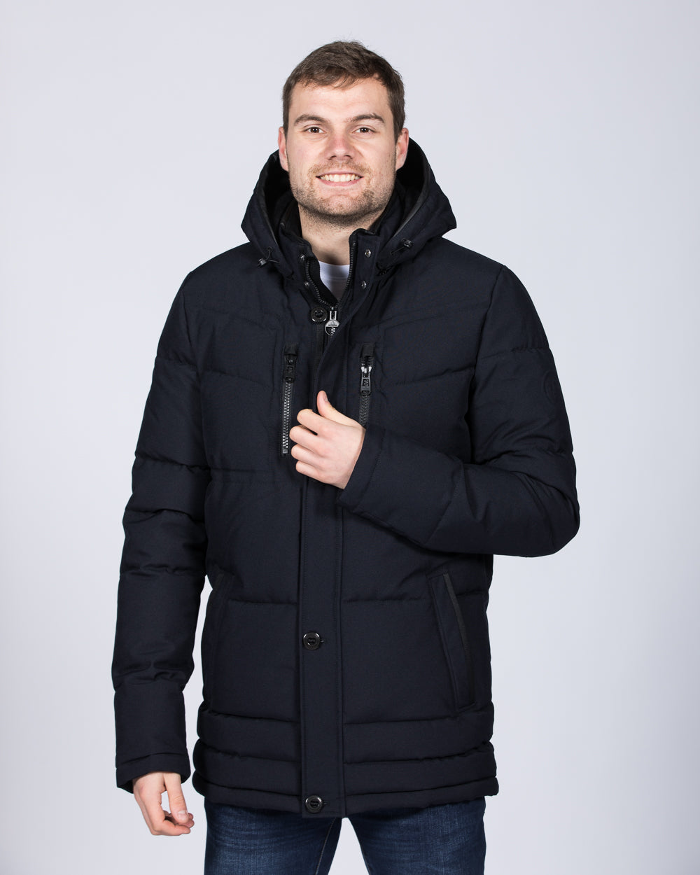Cabano Extra Long Longer Tall Puffer Mens Jacket Coat (navy) | Tall ...