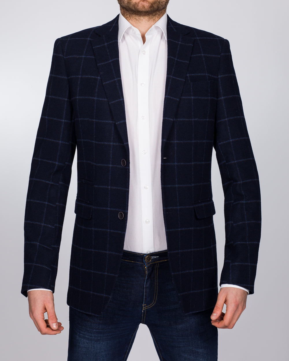 Skopes Slim Fit Extra Long Tall Warwick Mens Blazer (navy check) | Tall ...