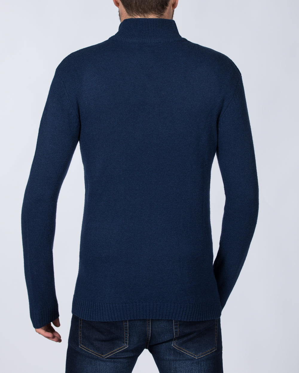 2t Tall Lambswool Quarter Zip Extra Long Jumper Men (navy) | Tall Mens ...