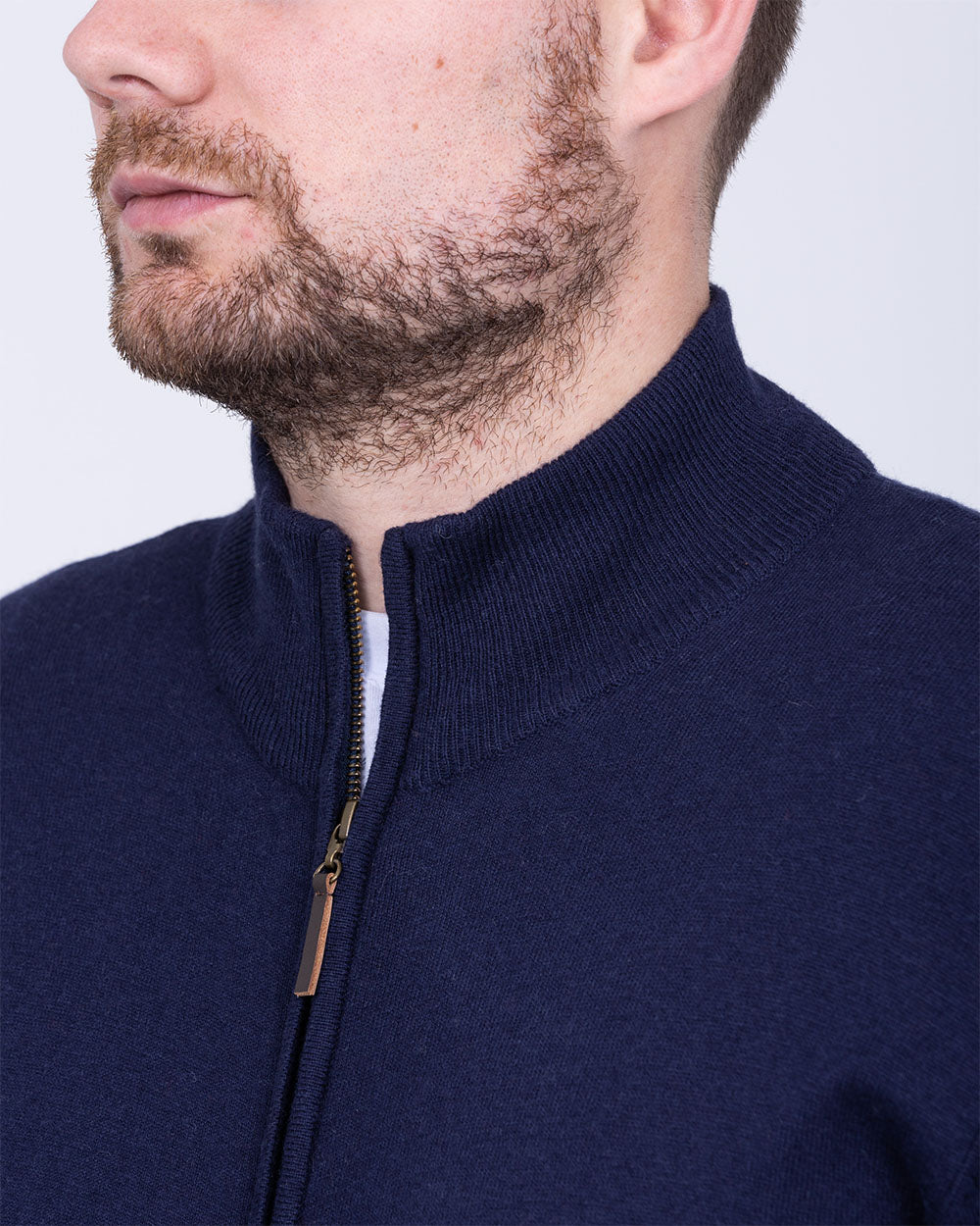 2t Tall Merino Full Zip Jumper (navy) | Tall Mens Clothing | 2tall.com